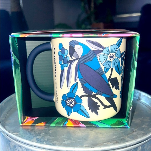 Starbucks | Dining | Nwt Starbucks X Farm Rio Lenco Azulejo Blue ...